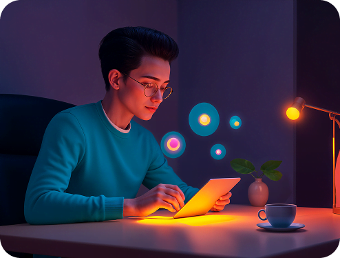 Student using NuraLearn platform